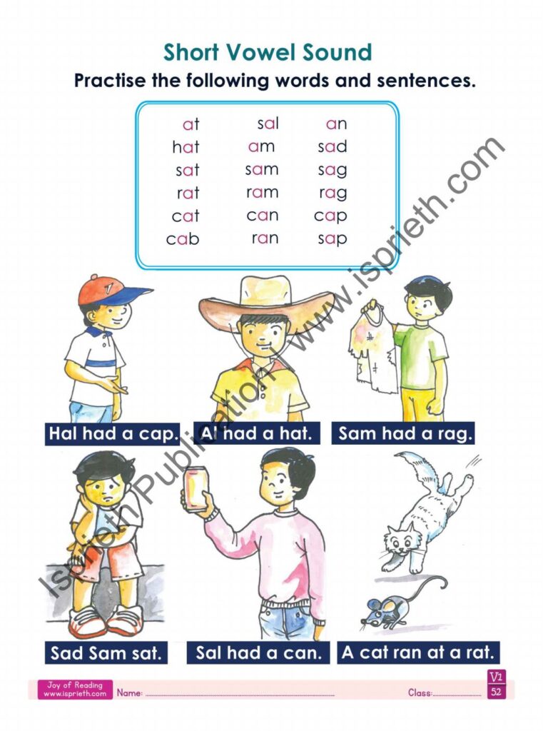 Volume 1 - Joy of Reading - Free Phonics Worksheets - Isprieth Academy
